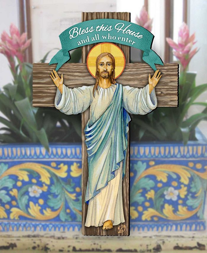 Designocracy Holiday Wooden Door Decor Wall Decor Jesus Cross Door ...