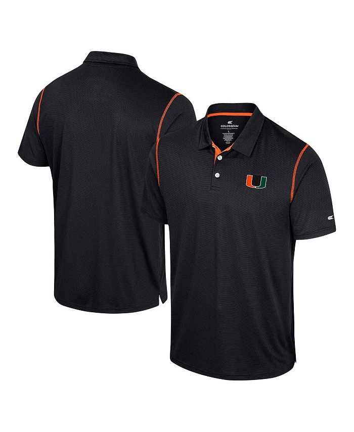 Colosseum Men's Black Miami Hurricanes Cameron Polo Shirt - Macy's