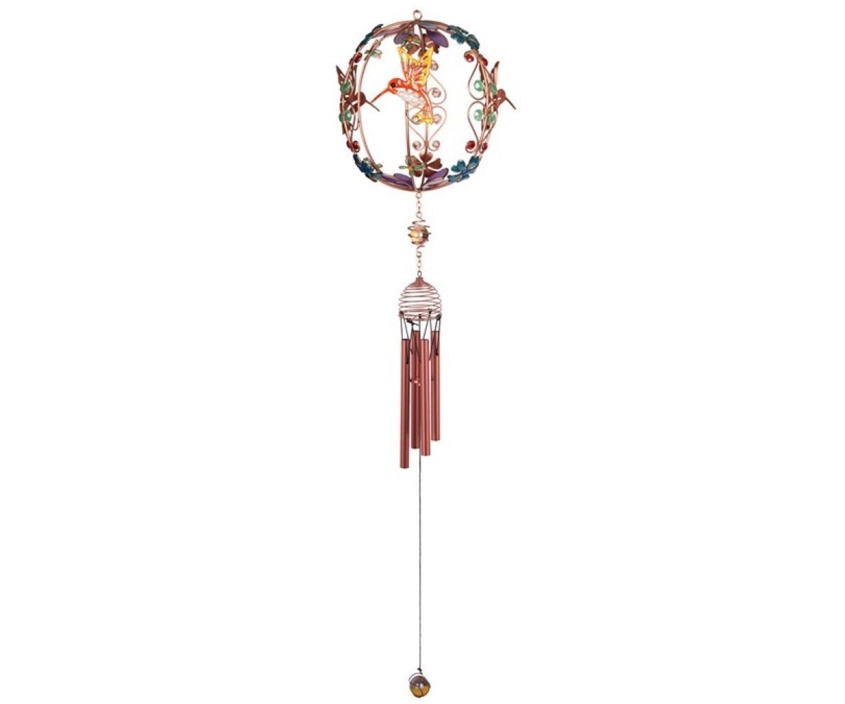 Click here for 30 Long Hummingbird Copper and Gem Wind Chime in G... prices