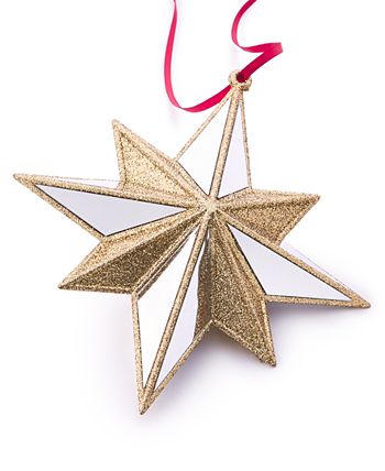Holiday Lane Blessed Gold Glitter Star Ornament, Created for Macy's ...