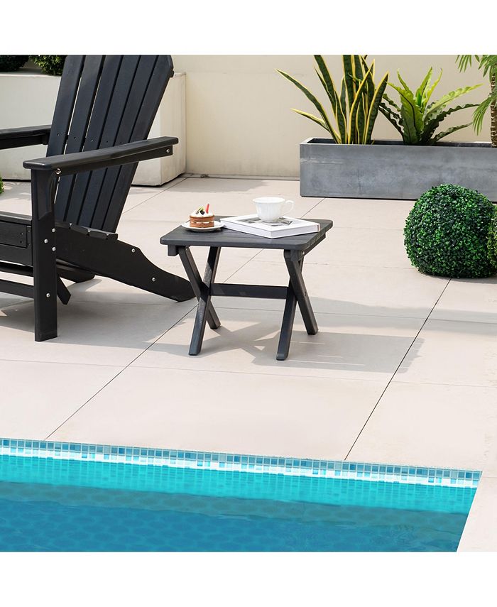 Costway Outdoor Folding Side Table Weather-Resistant HDPE Adirondack ...