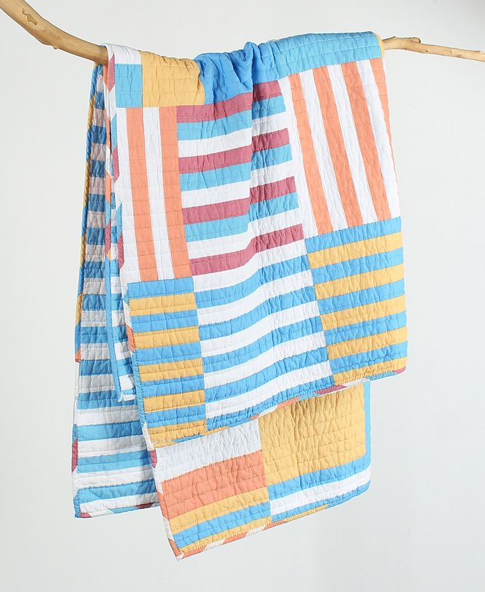 Levtex Sol Stripe Reversible Quilted Throw, 50" x 60" - Macy's