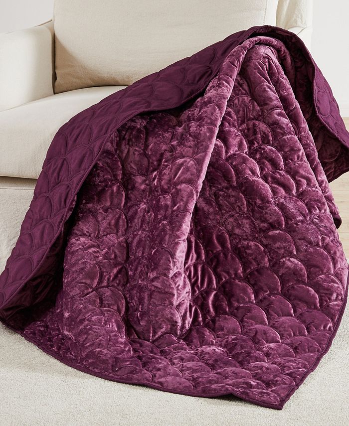 Levtex Ellora Velvet Reversible Quilted Throw, 50" x 60" - Macy's