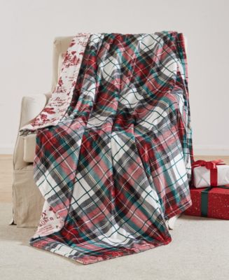 Levtex Yuletide Toile Reversible Oversized Throw, 68" x 68" - Macy's