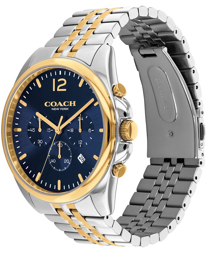 COACH Men's Greyson Two-Tone Stainless Steel Bracelet Watch 43mm - Macy's
