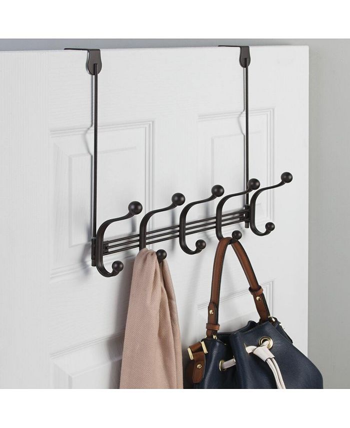 mDesign Closet Over Door/Wall Mount 10 Hook Storage Organizer Rack - Macy's