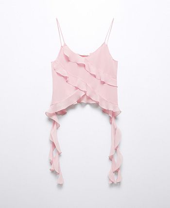 MANGO Women's Chiffon Ruffle Top - Macy's