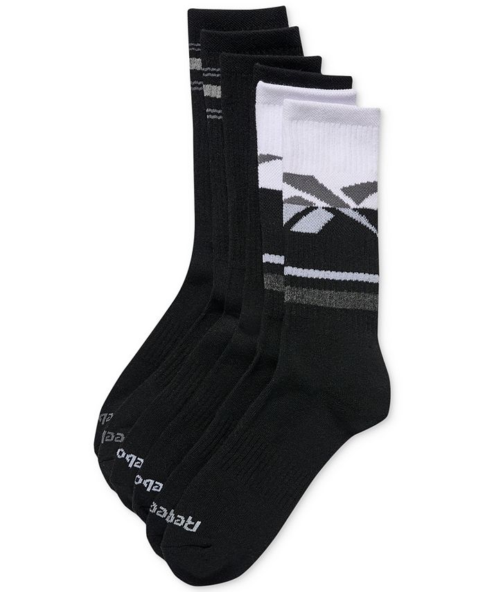 Reebok Men's 3-pk. Logo Terry Crew Socks - Macy's