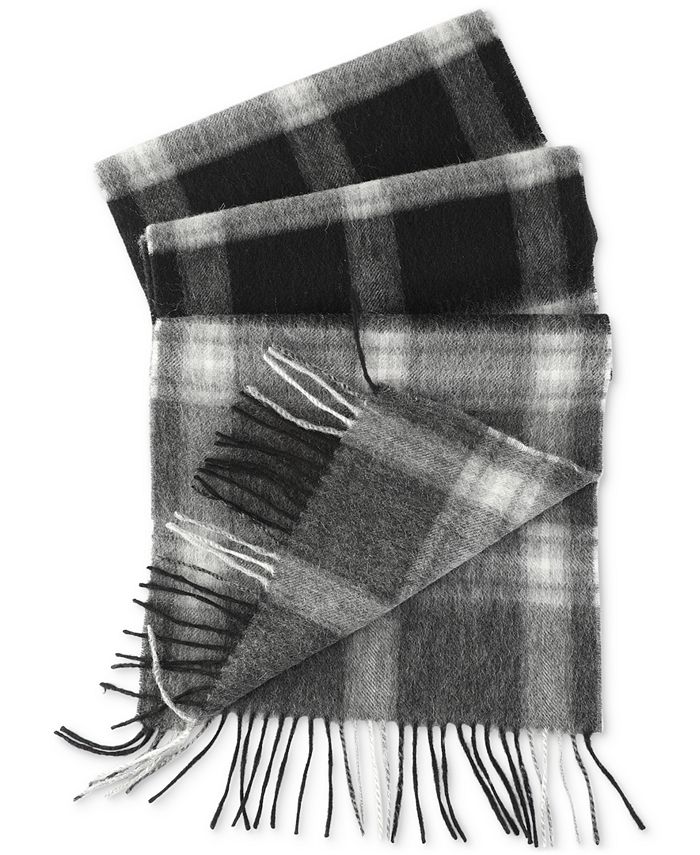 Club Room Men's Maxwell Plaid Cashmere Scarf, Created for Macy's - Macy's