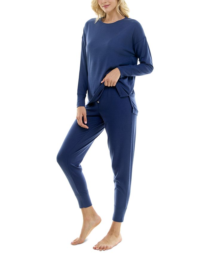 Roudelain Women's 2-Pc. Waffle-Knit Jogger Pajamas Set - Macy's