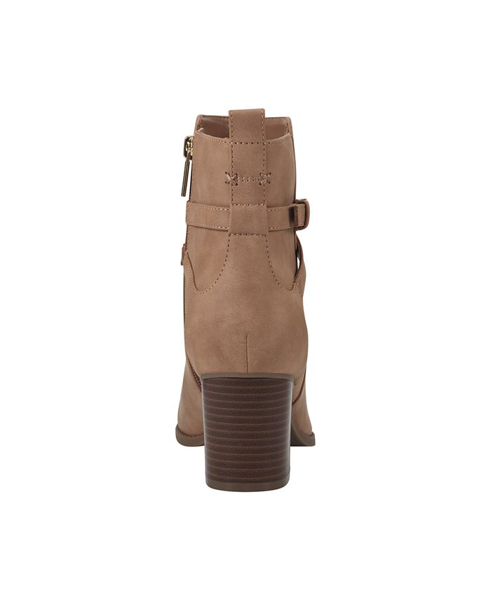Bandolino Women's Dissy Almond Toe Stacked Block Heel Booties - Macy's