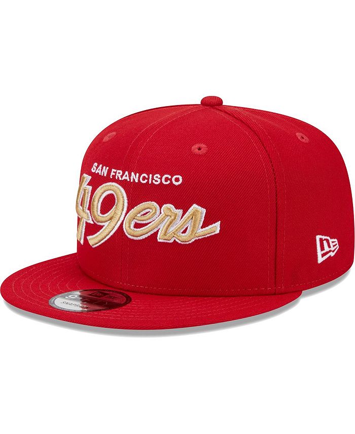 New Era Men's Scarlet San Francisco 49ers Main Script 9FIFTY Snapback ...