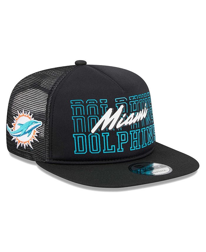 New Era Men's Black Miami Dolphins Instant Replay 9FIFTY Snapback Hat ...