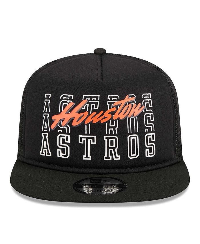 New Era Men's Black Houston Astros Street Team A-Frame Trucker 9FIFTY ...