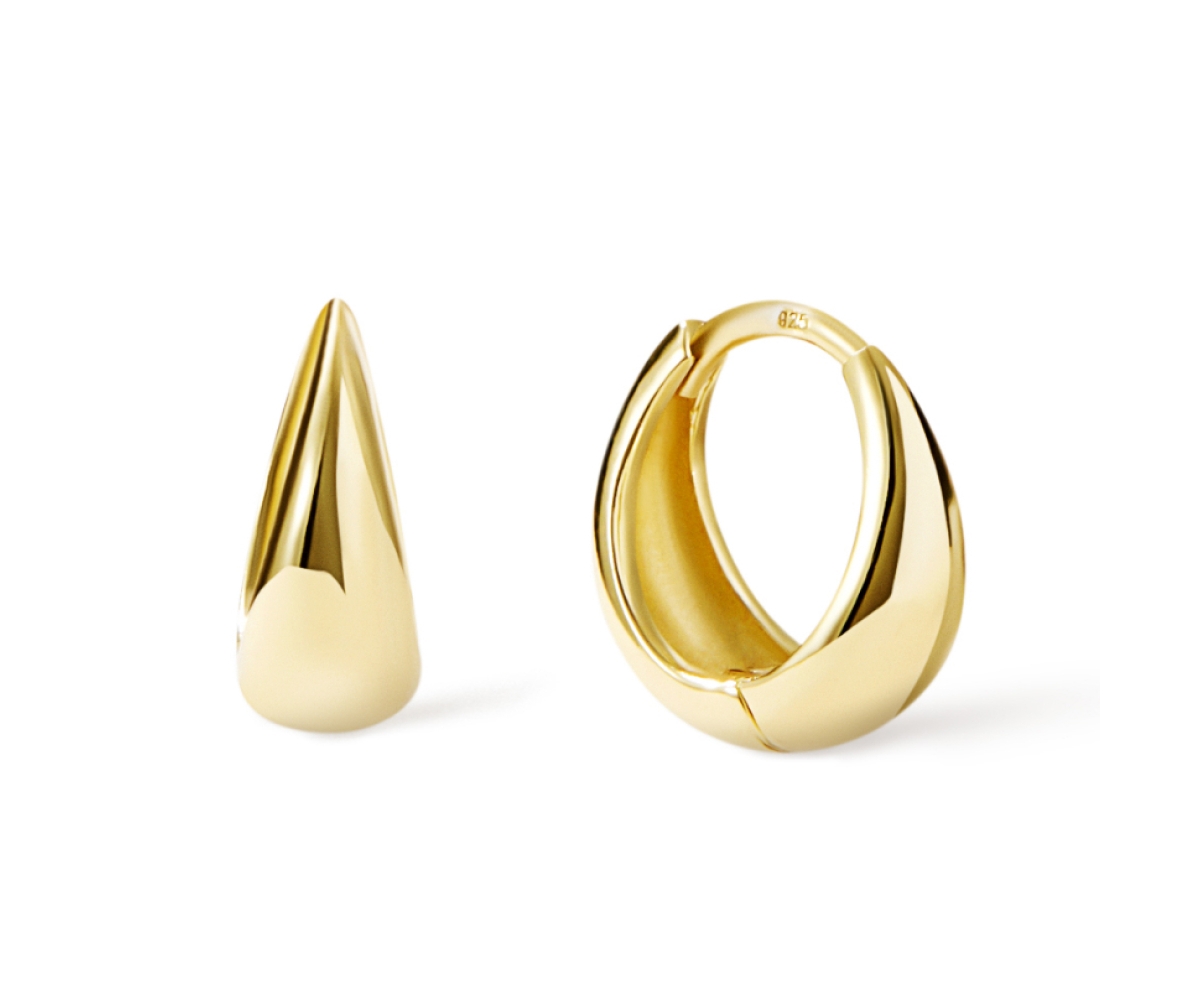 Click here for Ana Luisa - Bold Huggie Hoops - Nate - Gold  gold prices