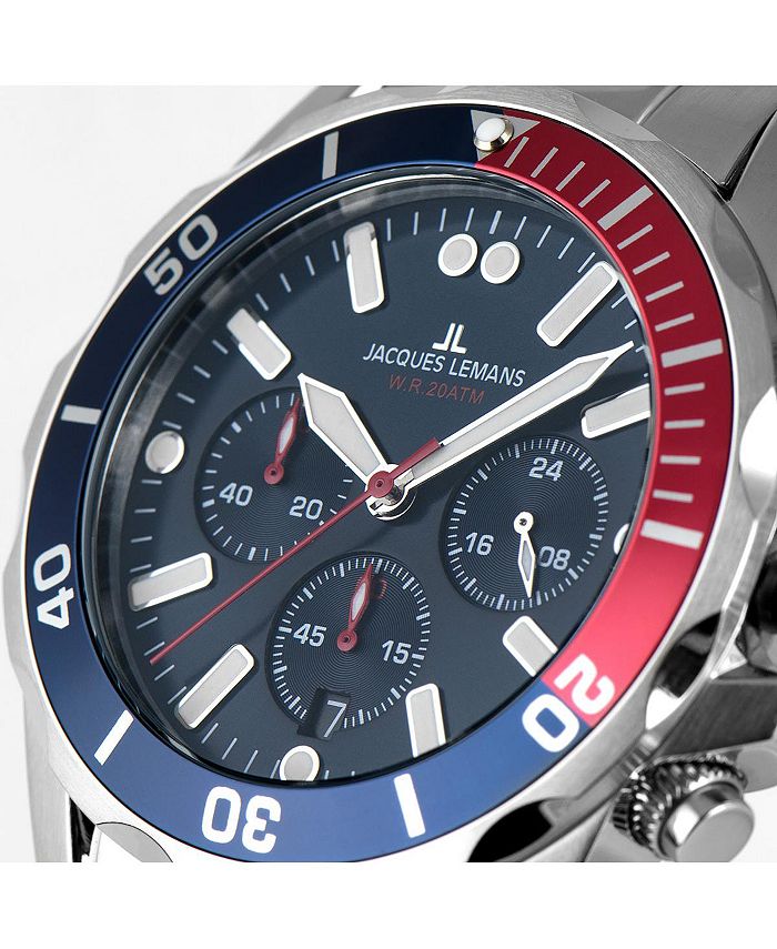 Jacques Lemans Men's Liverpool Watch with Solid Stainless Steel Strap ...