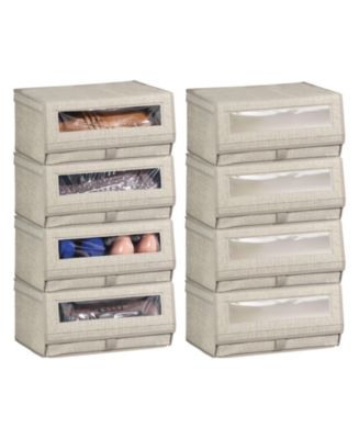 mDesign Large Fabric Closet Shoe Storage Box, 8 Pack - Macy's