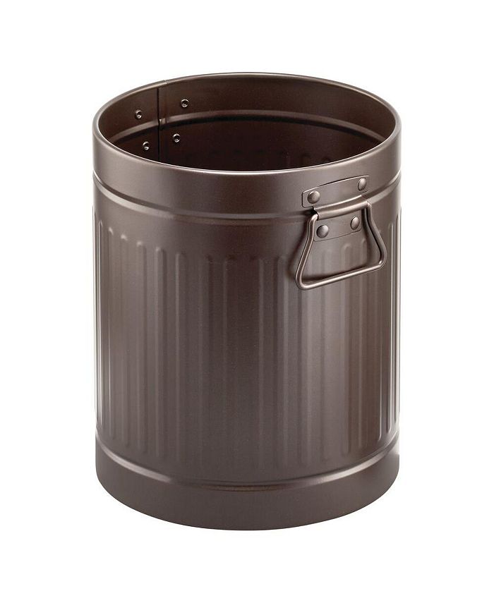 mDesign Steel 2 Gallon Trash Can Wastebasket Garbage Bin w/ Handles ...