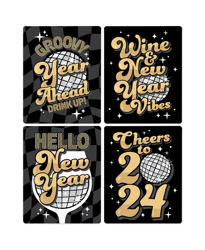Big Dot of Happiness Disco New Year - Groovy 2024 NYE Party - Wine ...
