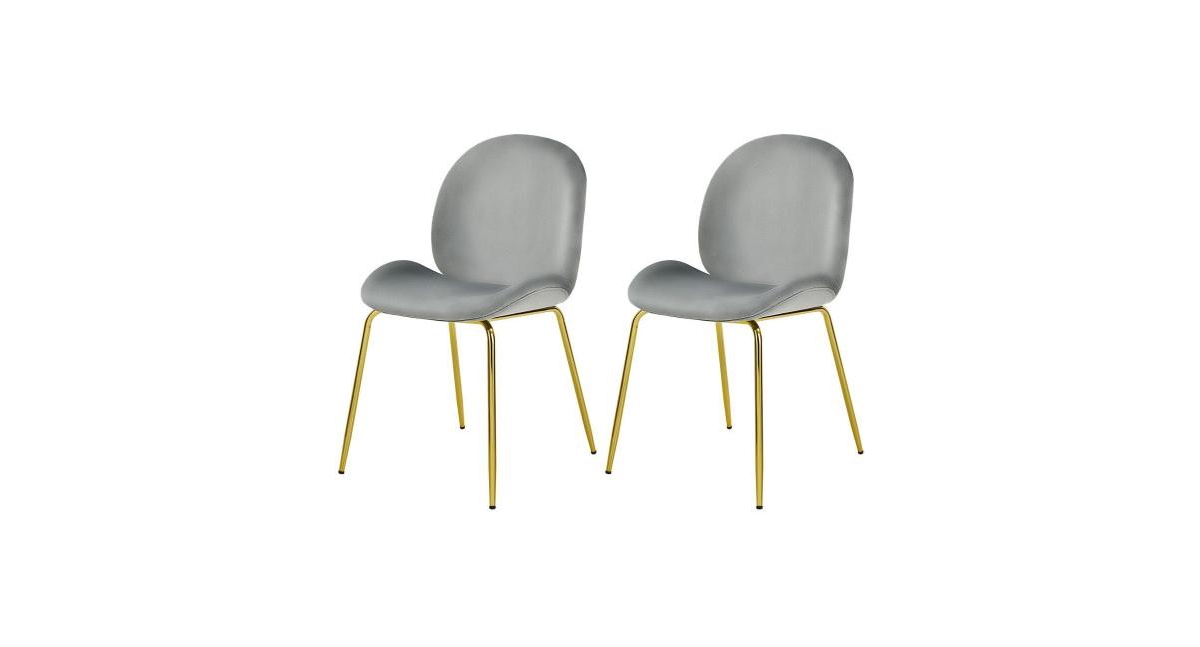 Click here for Set of 2 Velvet Accent Chairs with Gold Metal Legs... prices