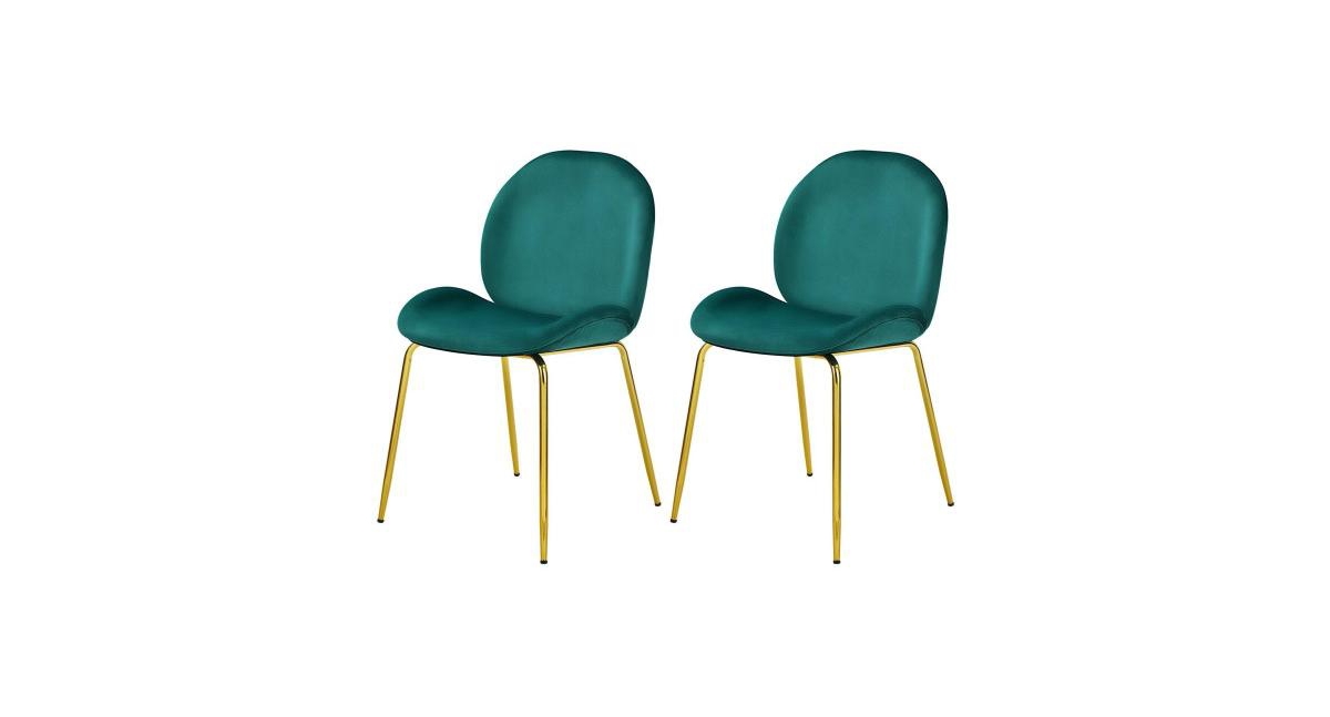 Click here for Set of 2 Velvet Accent Chairs with Gold Metal Legs... prices
