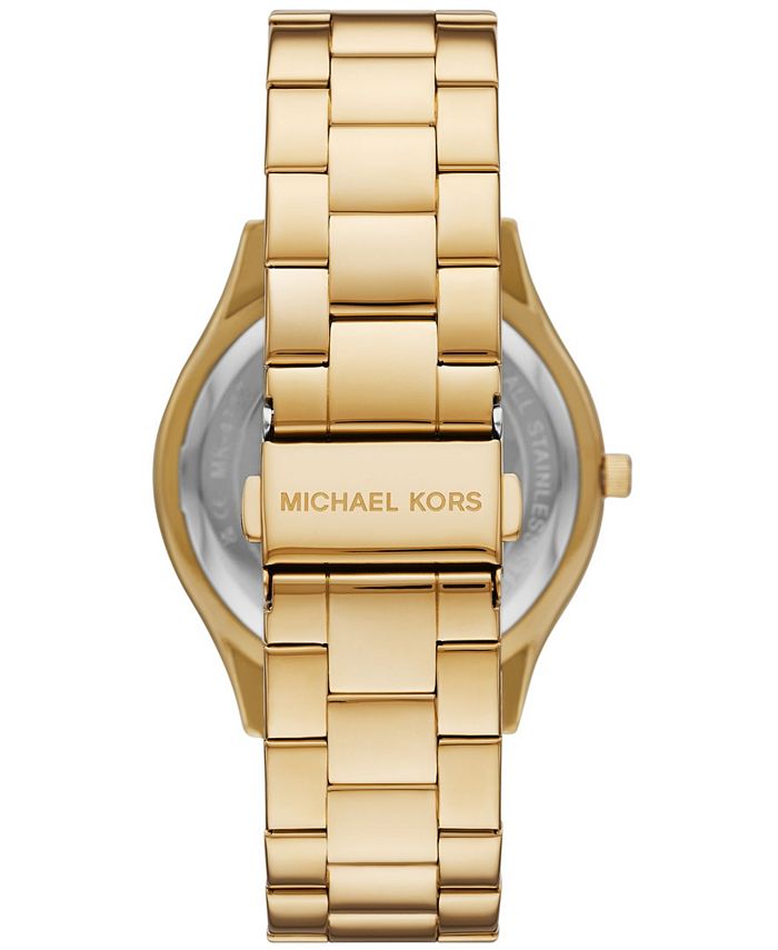 Michael Kors Women's Slim Runway Three-Hand Gold-Tone Stainless Steel ...