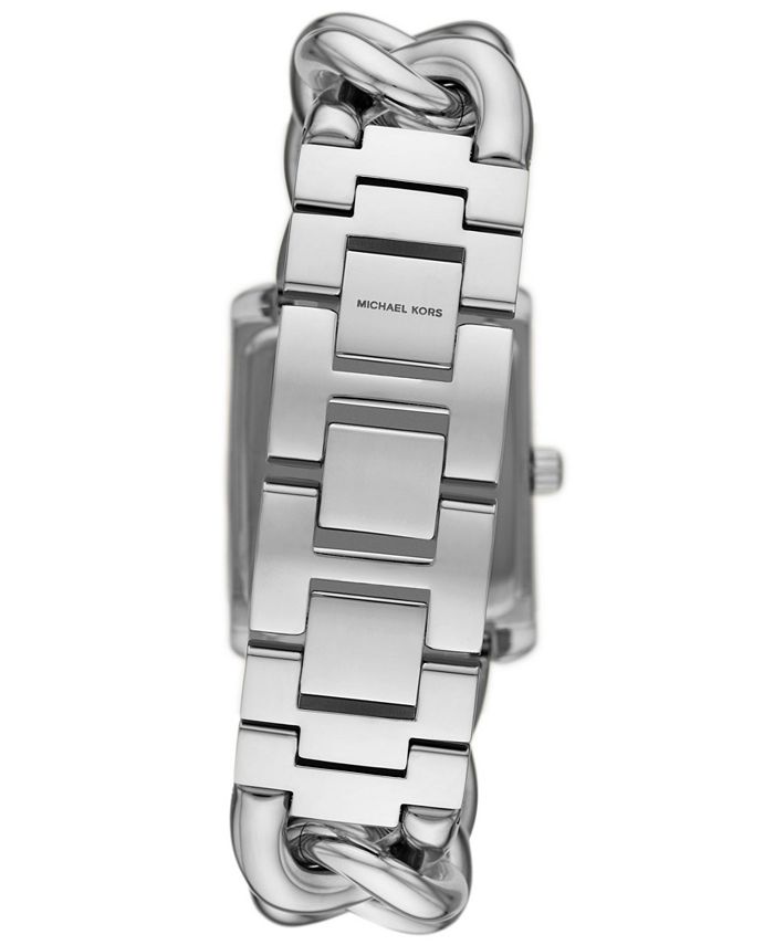 Michael Kors Women's Emery Three-Hand Silver-Tone Stainless Steel Watch ...