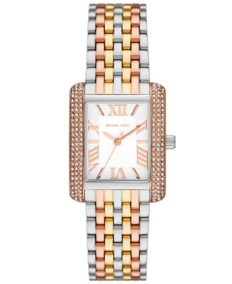 Michael Kors Women's Emery Three-Hand Tri-Tone Stainless Steel Watch 33 ...