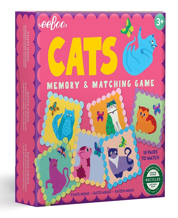 Eeboo Cats Little Square Memory Game - Macy's