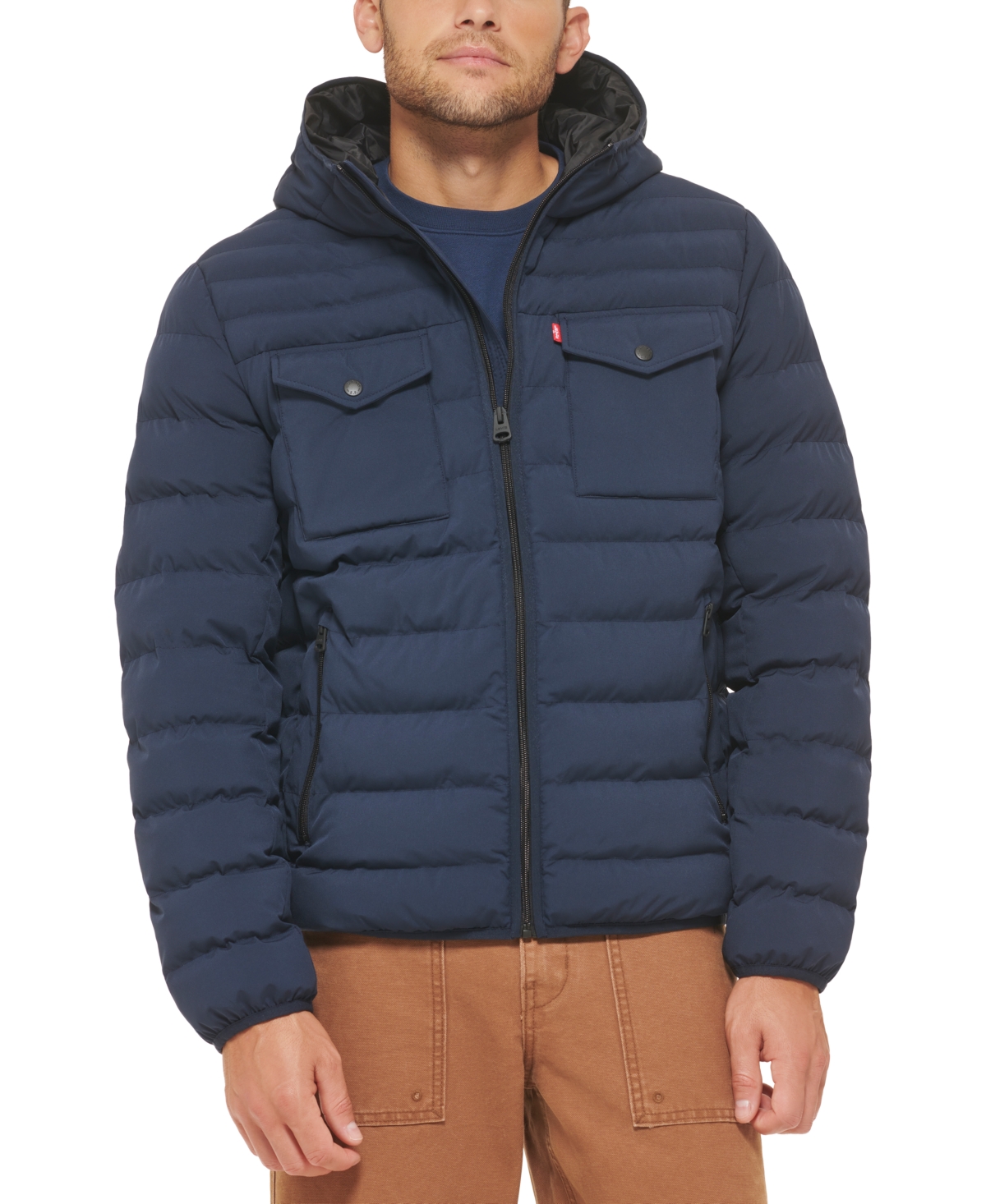Click here for Levis Mens Stretch Hooded Two-Pocket Quilted Jacke... prices