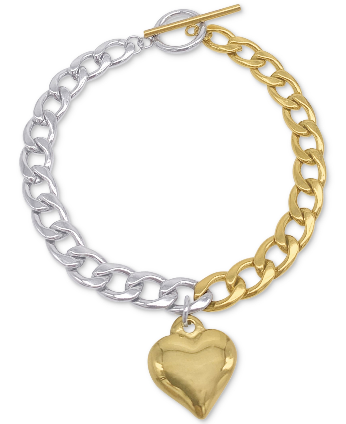Click here for Adornia Rhodium-Plated & 14k Gold-Plated Heart Cha... prices