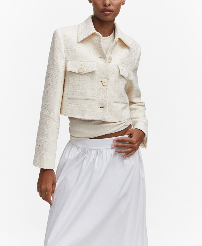 MANGO Women's Pocket Tweed Jacket - Macy's