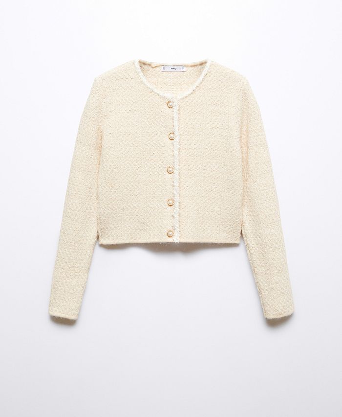 MANGO Women's Jewel Button Detail Knitted Cardigan - Macy's