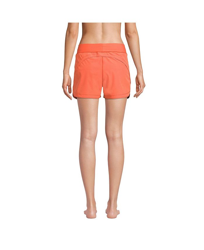 Lands' End Women's 3" Quick Dry Elastic Waist Board Shorts Swim Cover ...