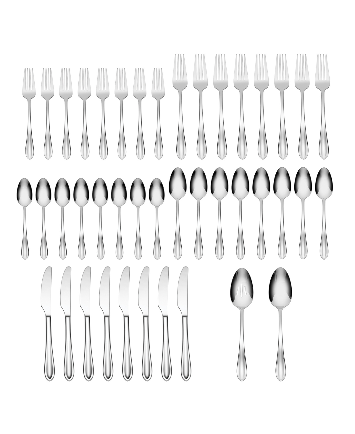 Click here for Oneida Peyton 42 Piece Everyday Flatware Set - Met... prices