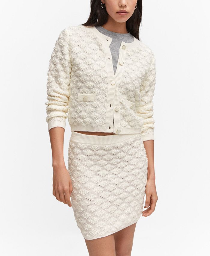 MANGO Women's Textured Button Cardigan - Macy's