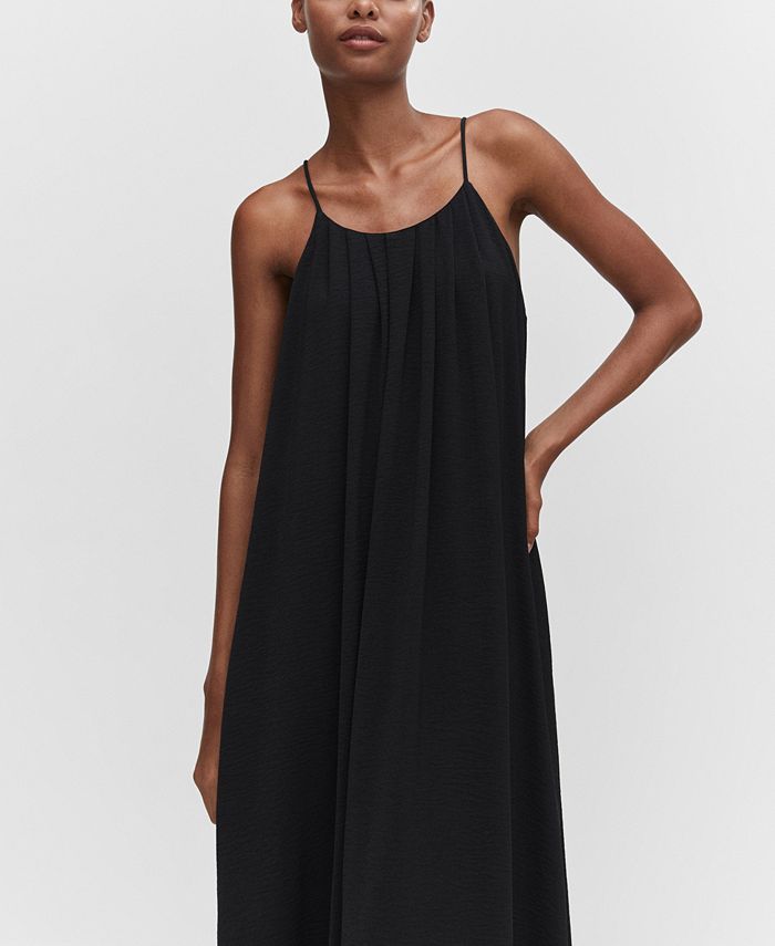 MANGO Women's Flowy Open Back Dress - Macy's