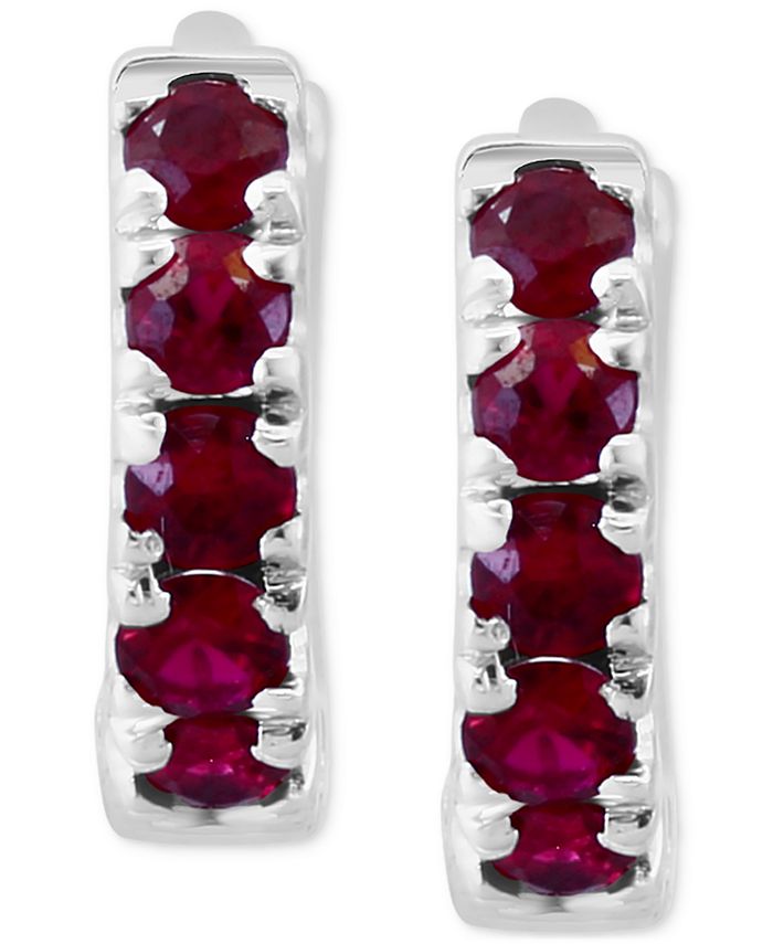 EFFY Collection EFFY® Emerald Small Huggie Hoop Earrings (1/4 ct. t.w ...