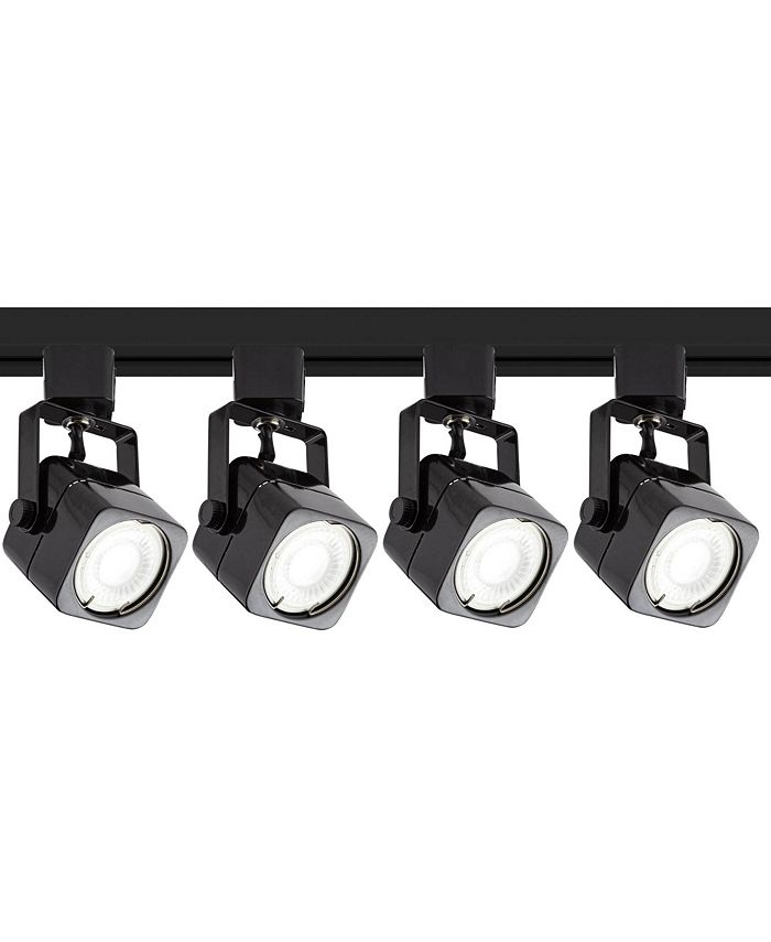 Pro Track 4-Head LED Ceiling Track Light Fixture Kit with Floating ...