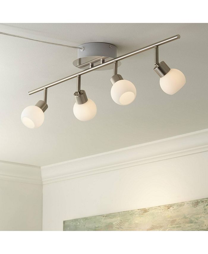 Pro Track Globe 4-Head LED Ceiling Track Light Fixture Kit Plug In ...