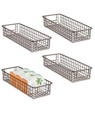 mDesign Shallow Metal Wire Basket for Organizing Storage Pantry - 4 ...