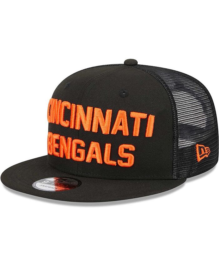 New Era Men's Black Cincinnati Bengals Stacked Trucker 9FIFTY Snapback ...