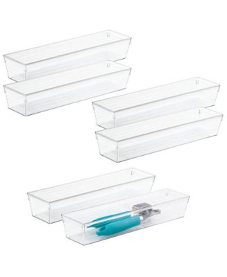 mDesign Plastic Kitchen Cabinet Drawer Organizer Tray, 12" Long, 6 Pack ...