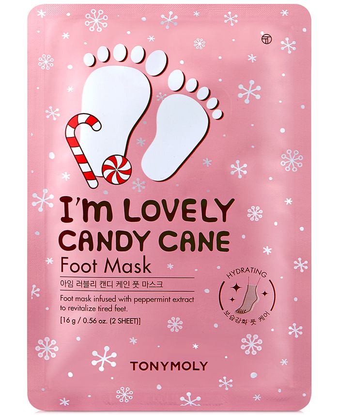 TONYMOLY 2-Pc. I'm Lovely Candy Cane Foot Mask & Sock Set - Macy's