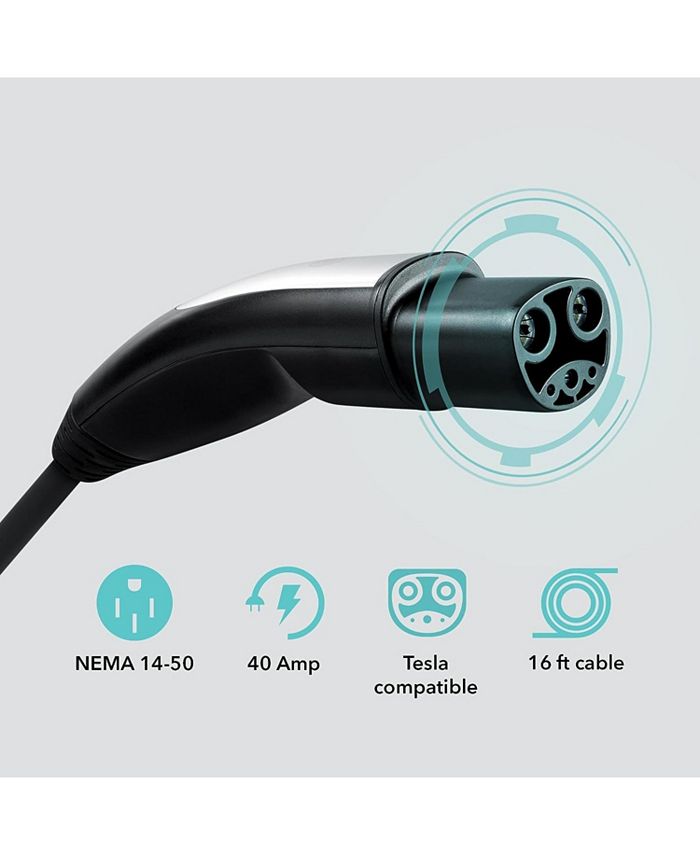 Lectron Level 2 Tesla Charger - 240V, 40 Amp, NEMA 14-50 Plug, 16 ft ...