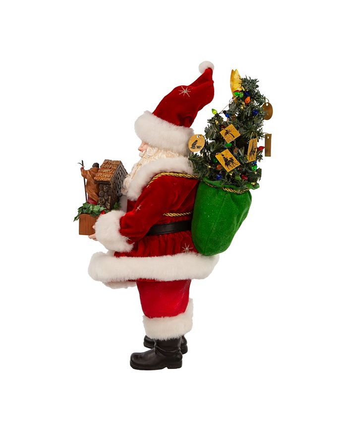 Kurt Adler 13" Fabriche Battery-Operated LED Santa with Nativity Set ...