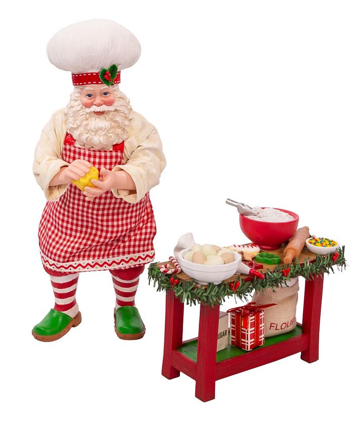 Kurt Adler 10.5" Fabriche 2 Piece Baking Santa Set - Macy's