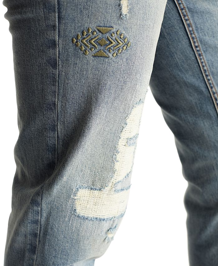 Frye Women's Destructed Embroidered Straight-Leg Denim Jeans - Macy's