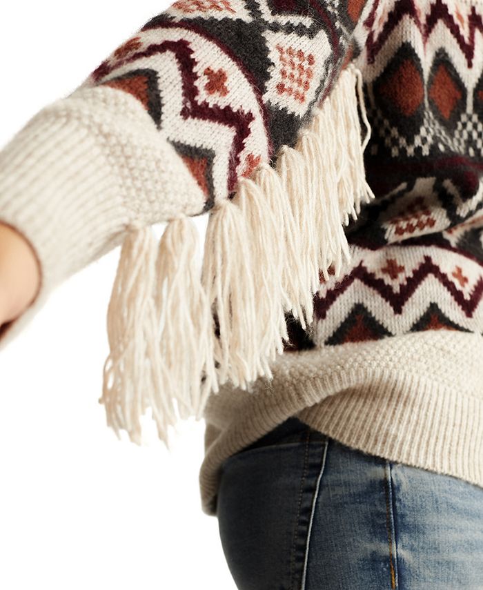 Frye Women's Fringe-Sleeve Snap-Front Shawl Cardigan Sweater - Macy's