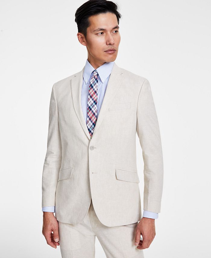 Kenneth Cole Reaction Men's Slim-Fit Stretch Linen Solid Suit - Macy's